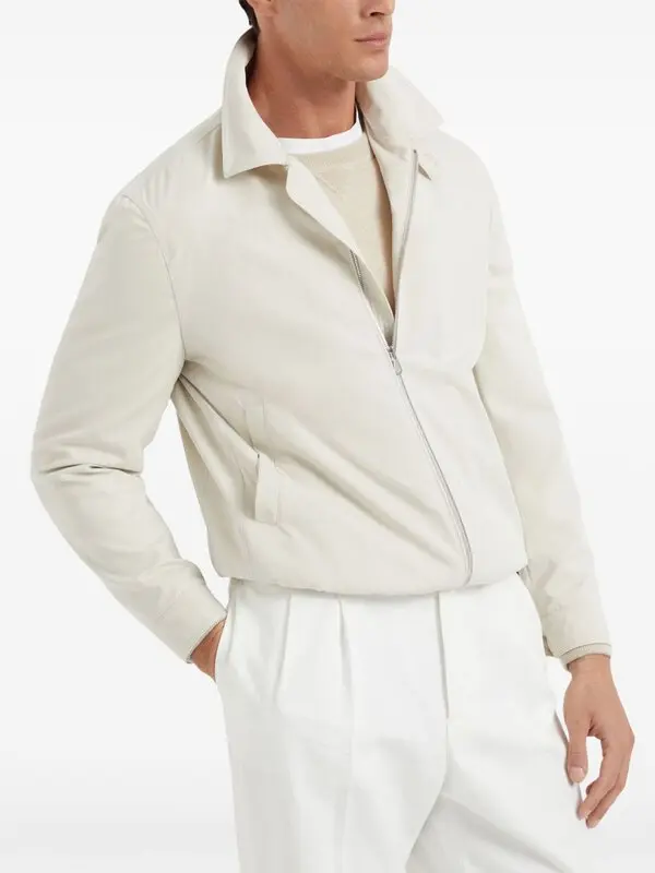 Brunello Cucinelli Zipped Jacket - White