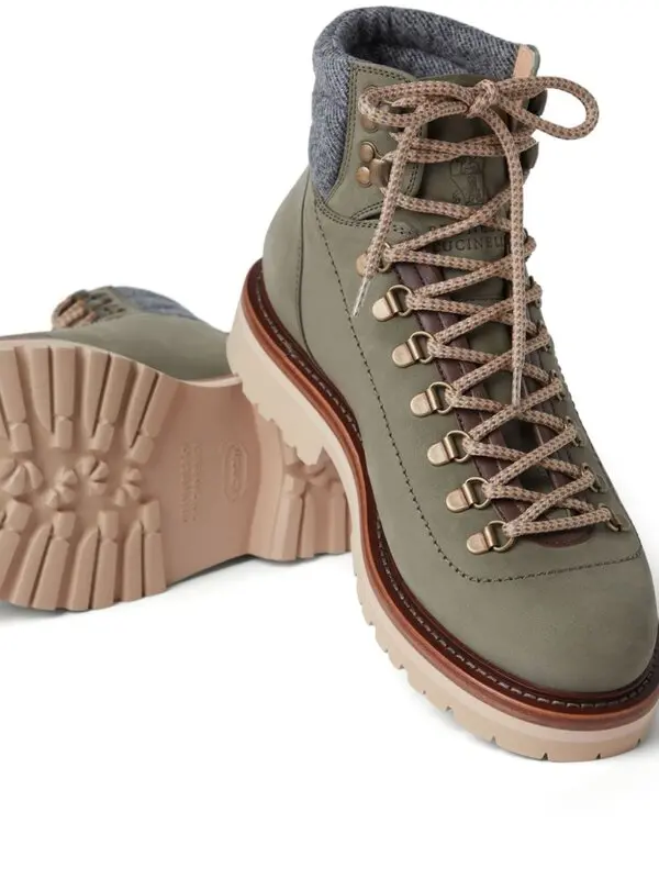 Brunello Cucinelli Lace-up Hiking Boots - Green