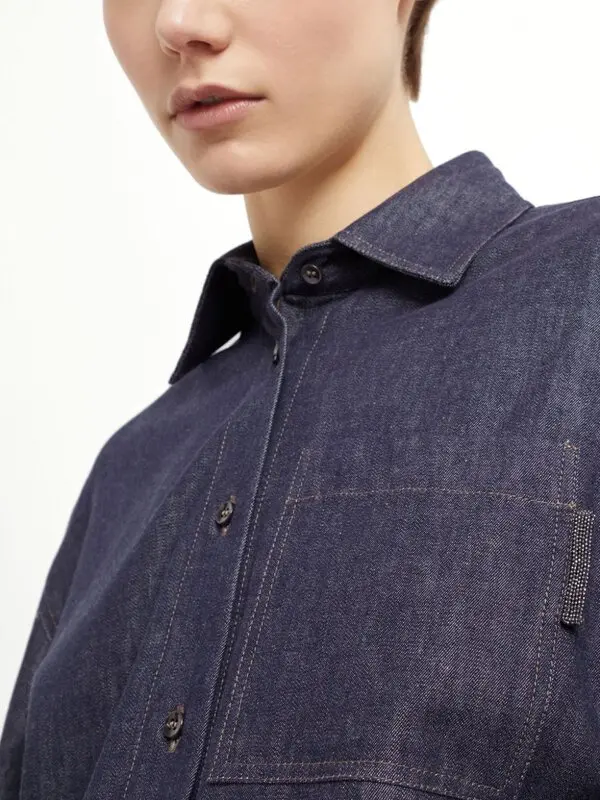 Brunello Cucinelli Point-collar Denim Shirt