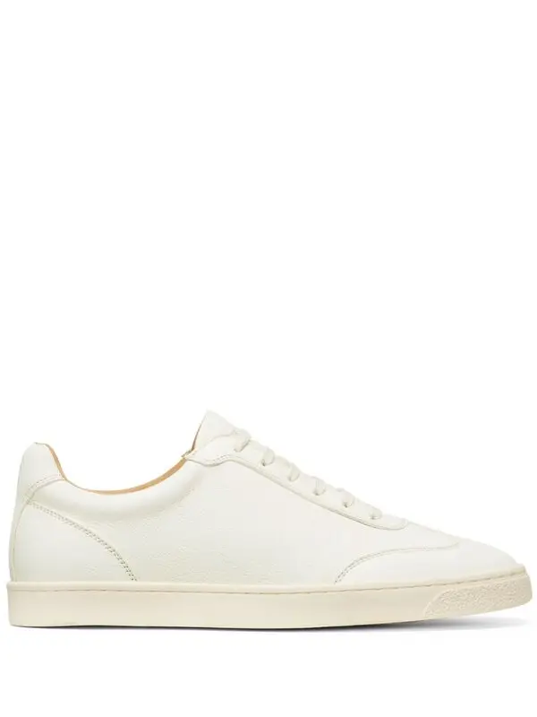 Brunello Cucinelli Logo-print Leather Sneakers - White