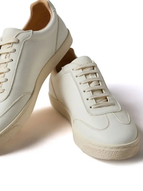 Brunello Cucinelli Logo-print Leather Sneakers - White