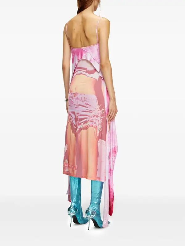 DIESEL® D-malory-long Graphic-print Draped Dress