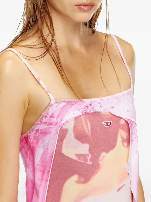 DIESEL® D-malory-long Graphic-print Draped Dress