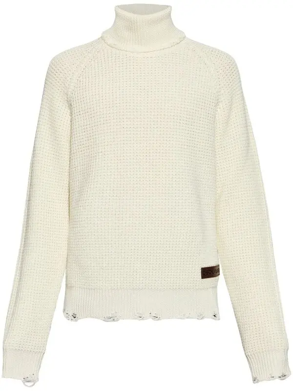 Dsquared2 Logo-patch Roll-neck Jumper - White