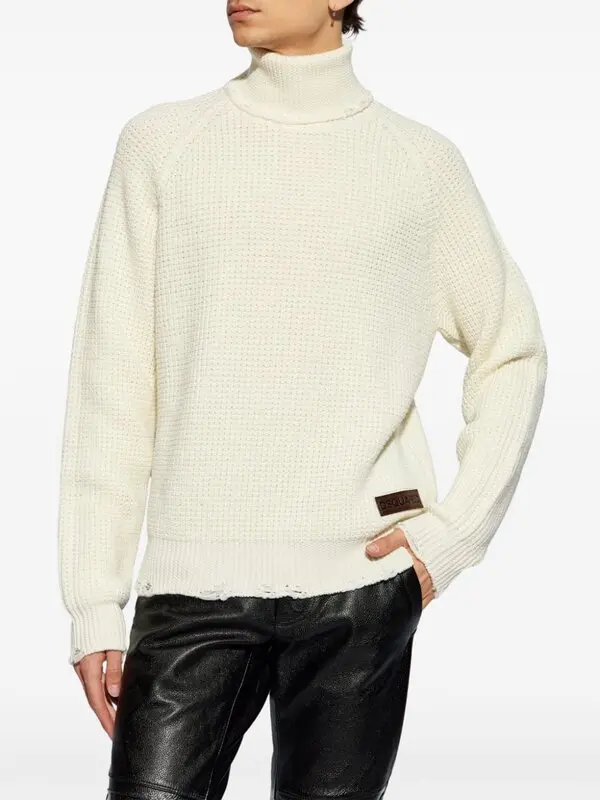 Dsquared2 Logo-patch Roll-neck Jumper - White