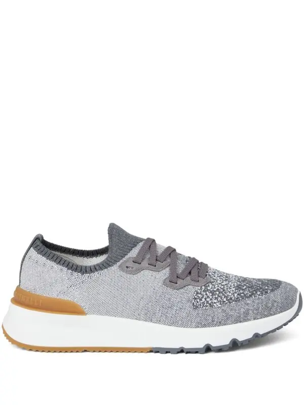 Brunello Cucinelli Logo-print Sneakers - Grey