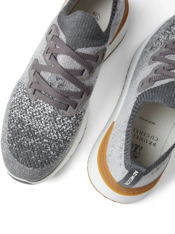 Brunello Cucinelli Logo-print Sneakers - Grey