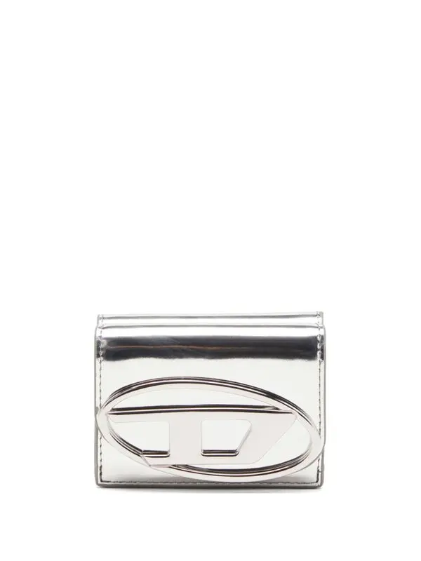 DIESEL 1dr Mirrored-finish Wallet - Silver