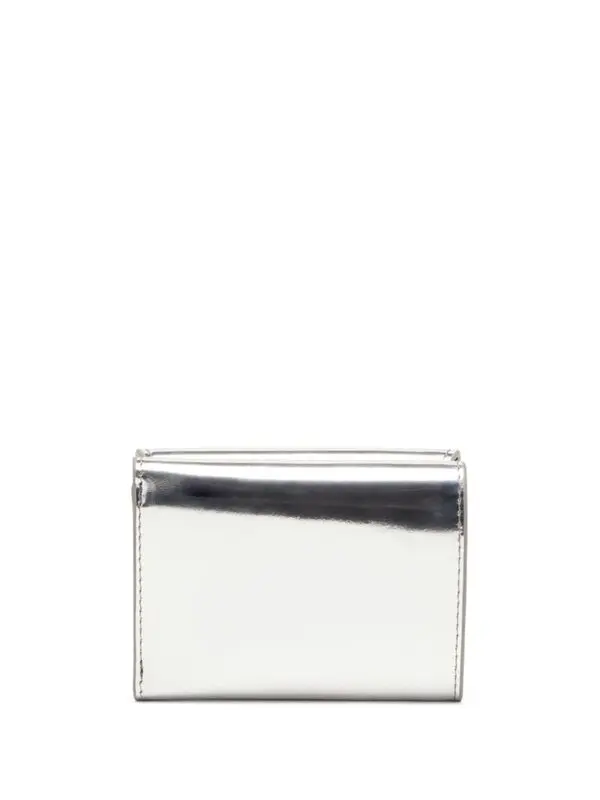 DIESEL® Oval-d Metallic Leather Wallet - Silver