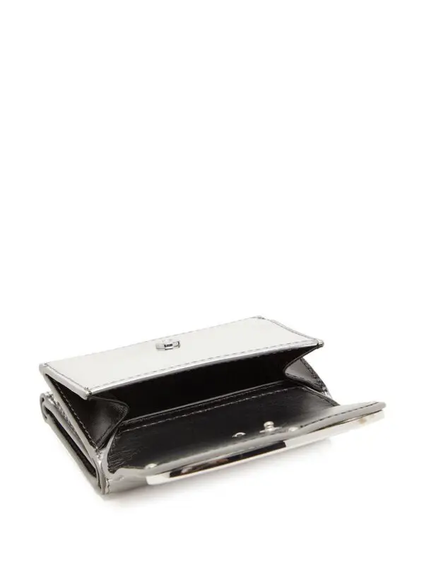 DIESEL® Oval-d Metallic Leather Wallet - Silver