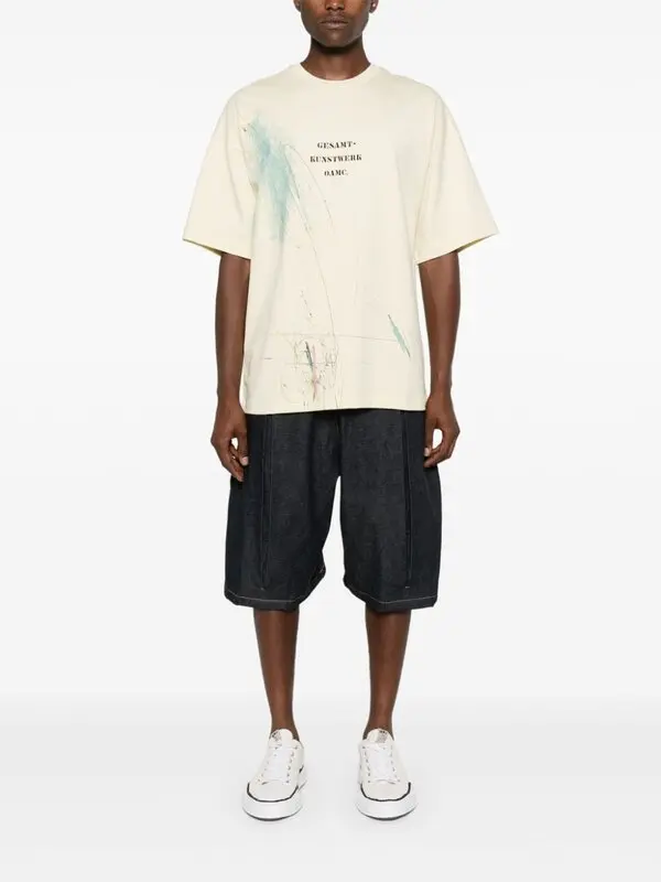 OAMC Scribble Organic Cotton T-shirt - Yellow