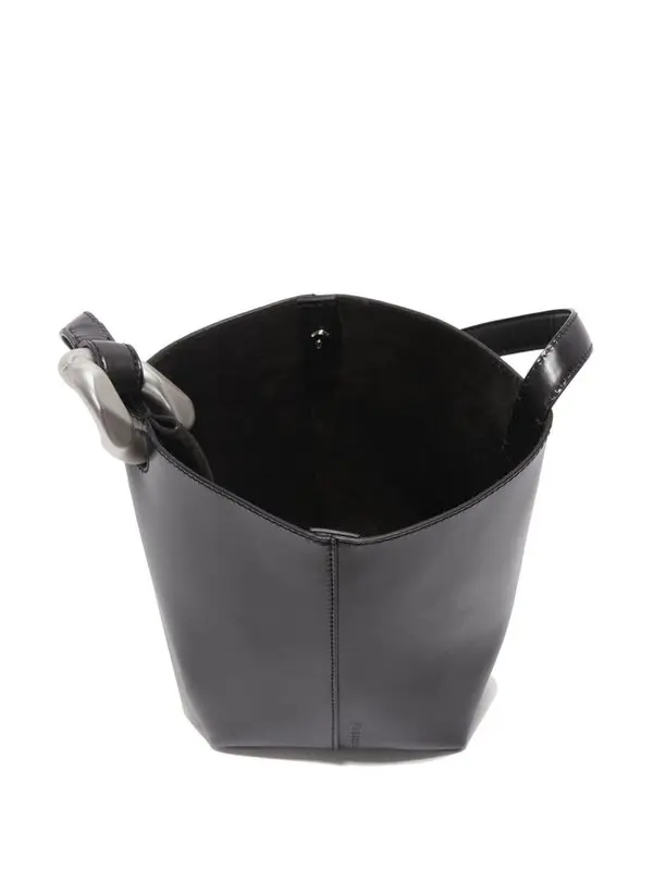 JW Anderson Small Corner Leather Bucket Bag - Black