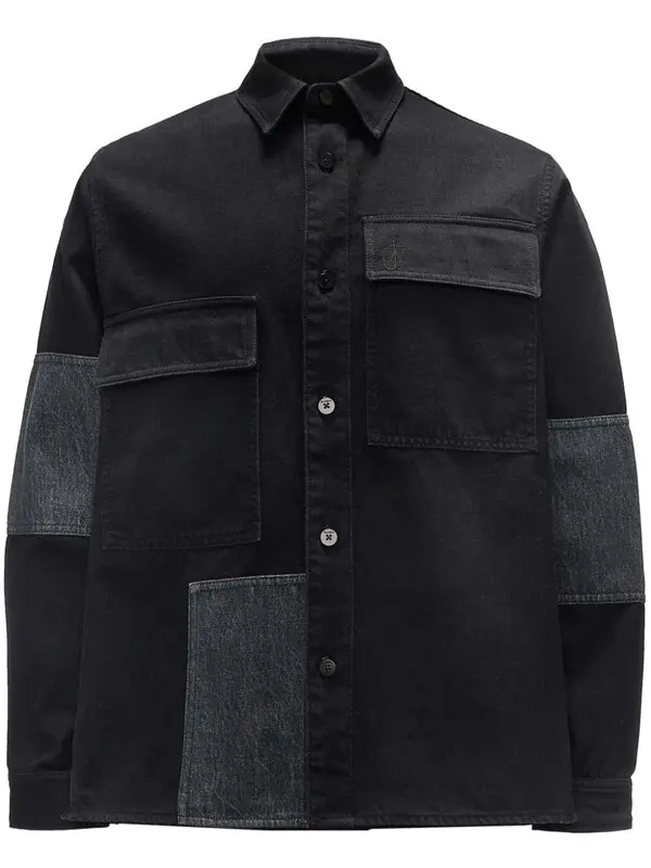 JW Anderson Patchwork-design Cotton Shirt - Black