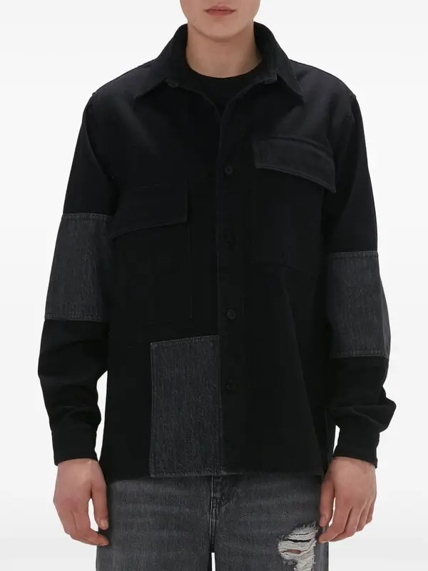 JW Anderson Patchwork-design Cotton Shirt - Black