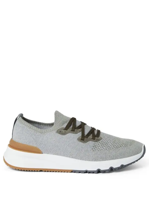 Brunello Cucinelli Logo-print Sneakers - Grey