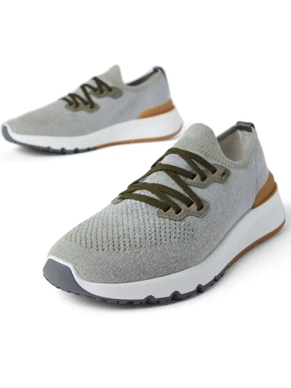 Brunello Cucinelli Logo-print Sneakers - Grey