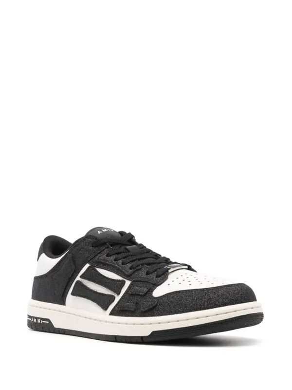 Amiri Shimmer Skel Leather Sneakers - Black