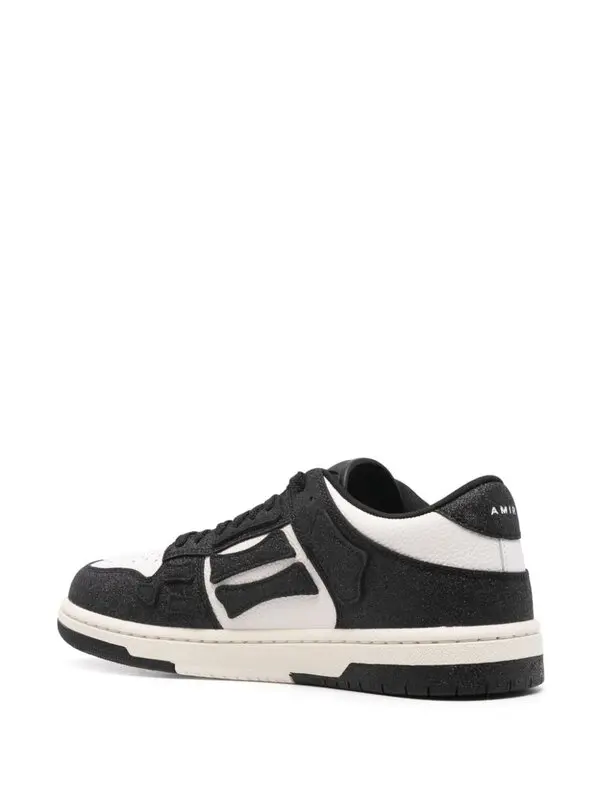 Amiri Shimmer Skel Leather Sneakers - Black