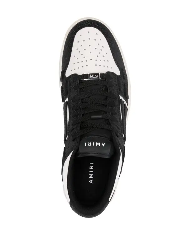 Amiri Shimmer Skel Leather Sneakers - Black