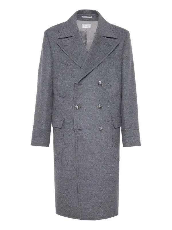 Brunello Cucinelli Double-breasted Wool Coat - Grey