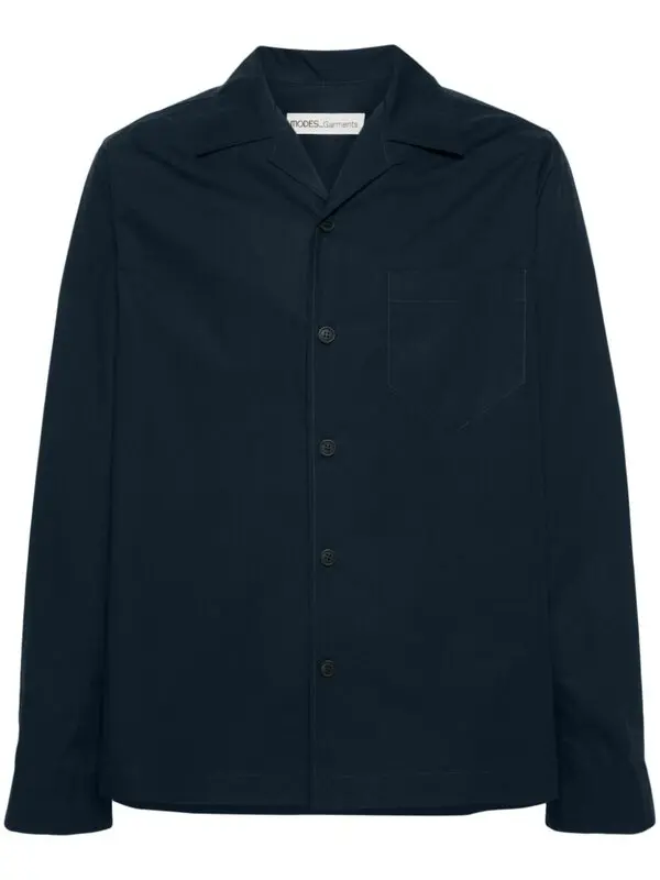 MODES Camp-collar Poplin Shirt - Blue