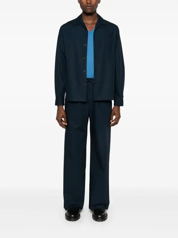 MODES Camp-collar Poplin Shirt - Blue