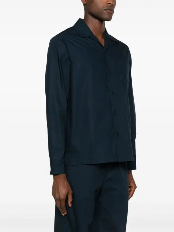 MODES Camp-collar Poplin Shirt - Blue