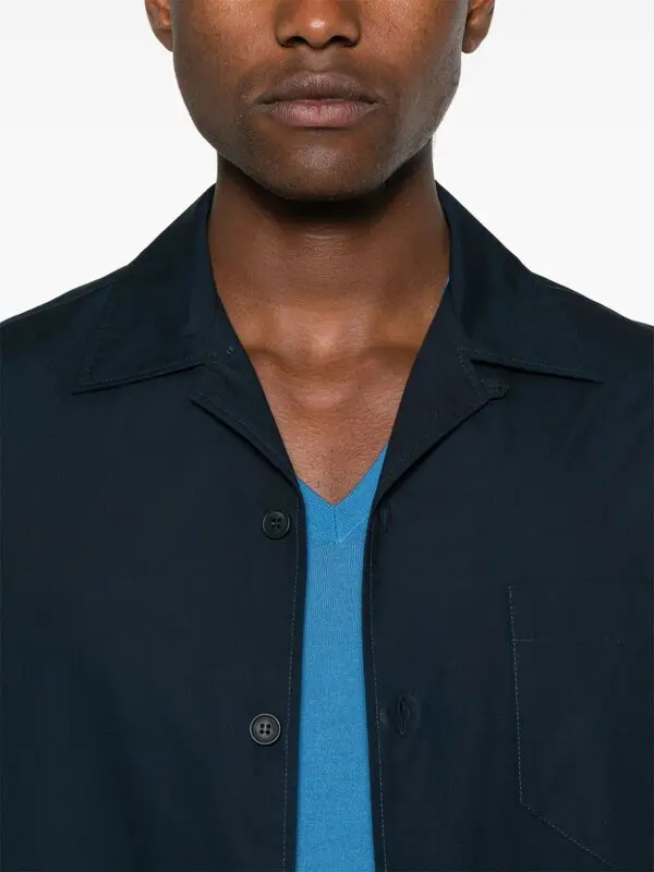 MODES Camp-collar Poplin Shirt - Blue