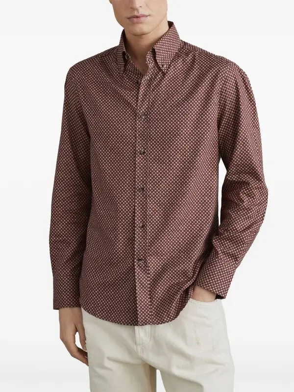 Brunello Cucinelli Geometric-pattern Cotton Shirt