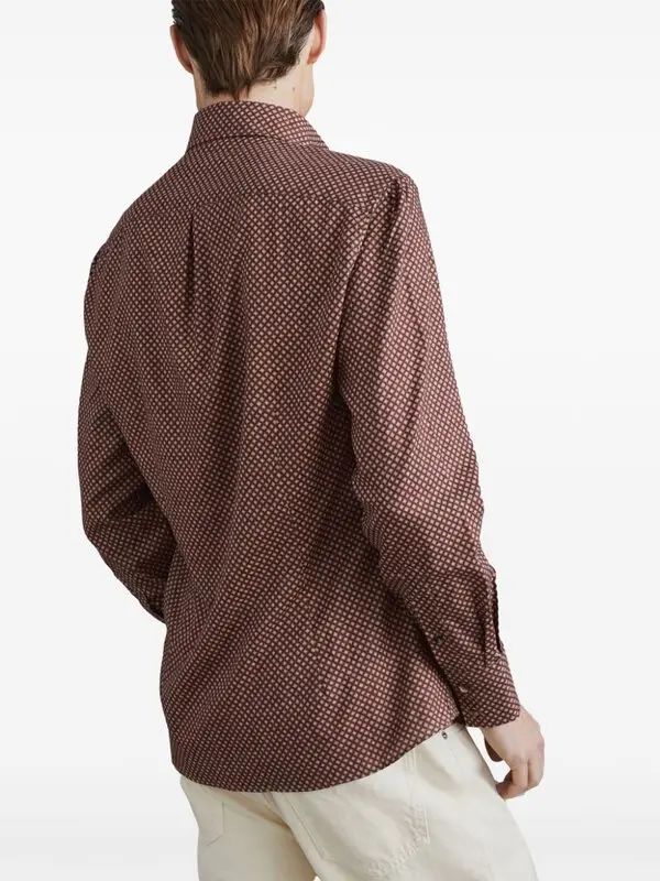 Brunello Cucinelli Geometric-pattern Cotton Shirt