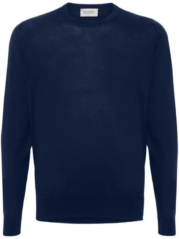 John Smedley Rowland Cotton Jumper - Blue