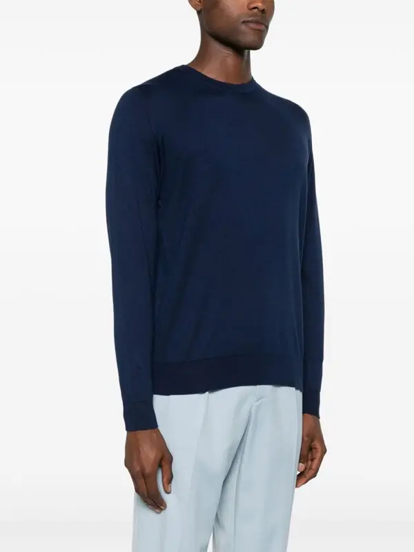 John Smedley Rowland Cotton Jumper - Blue
