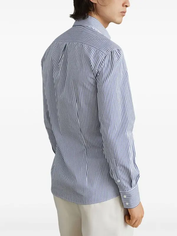 Brunello Cucinelli Stripe Pattern Cotton Shirt