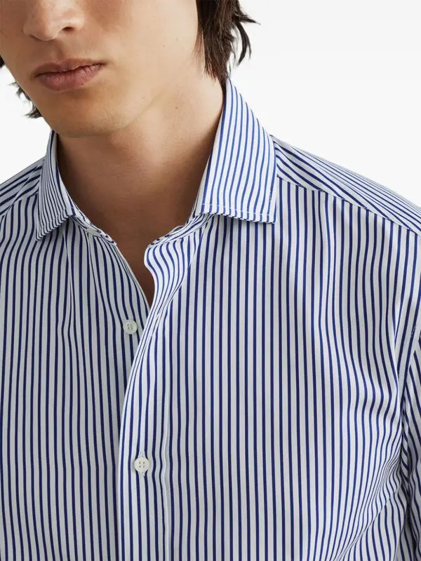 Brunello Cucinelli Stripe Pattern Cotton Shirt