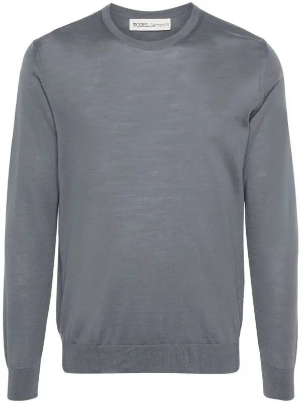 MODES Fine-knit Merino Wool Jumper - Grey