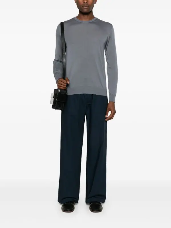 MODES Fine-knit Merino Wool Jumper - Grey