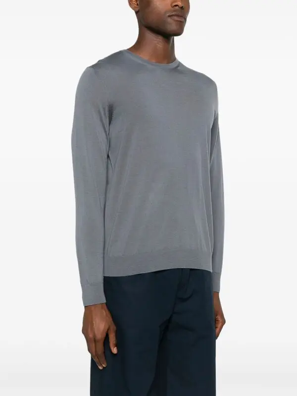 MODES Fine-knit Merino Wool Jumper - Grey