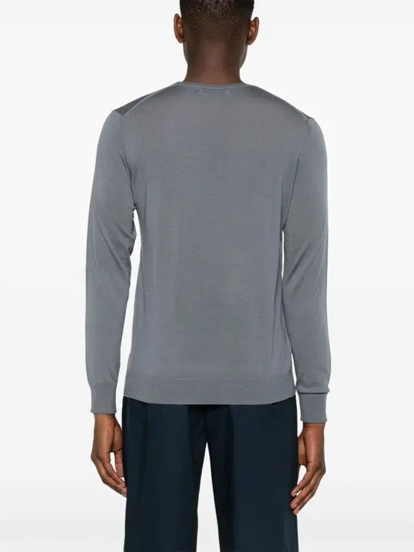 MODES Fine-knit Merino Wool Jumper - Grey