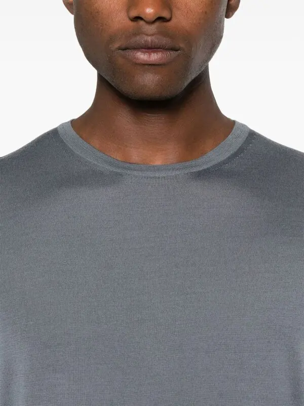 MODES Fine-knit Merino Wool Jumper - Grey