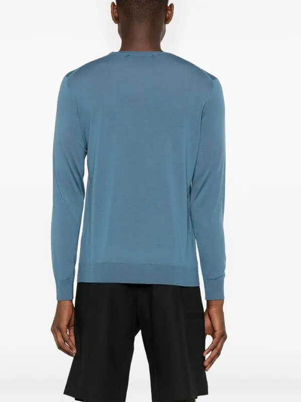 MODES Fine-knit Merino Wool Jumper - Blue