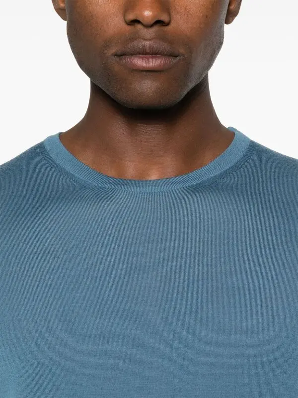 MODES Fine-knit Merino Wool Jumper - Blue