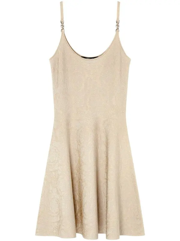 Versace Barocco Jacquard Mini Dress - Neutrals