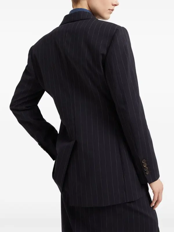 Brunello Cucinelli Pinstripe Blazer With Monili Trim