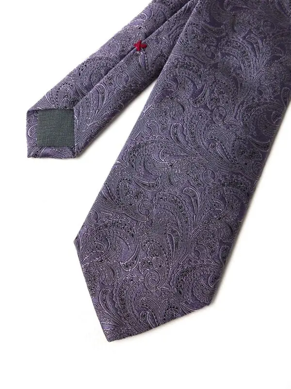 Brunello Cucinelli Paisley-pattern Silk Tie - Purple