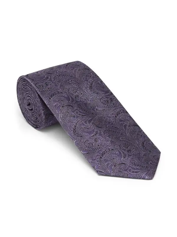 Brunello Cucinelli Paisley-pattern Silk Tie - Purple