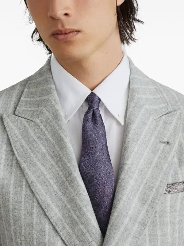 Brunello Cucinelli Paisley-pattern Silk Tie - Purple