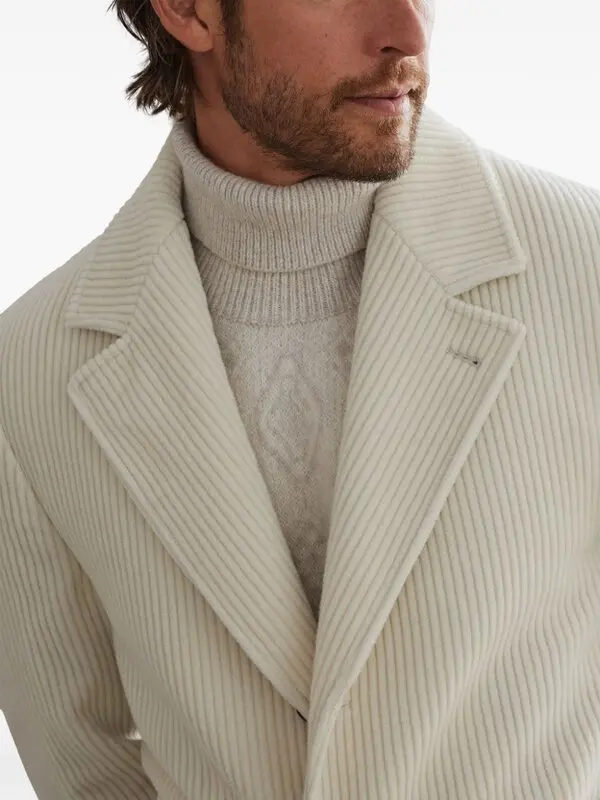 Brunello Cucinelli Long Ribbed Cashmere Coat
