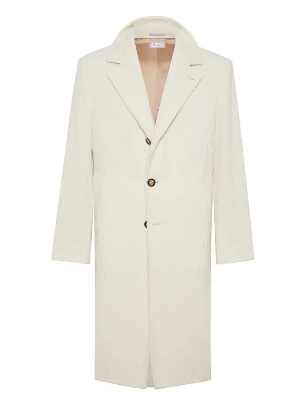 Brunello Cucinelli Long Ribbed Cashmere Coat