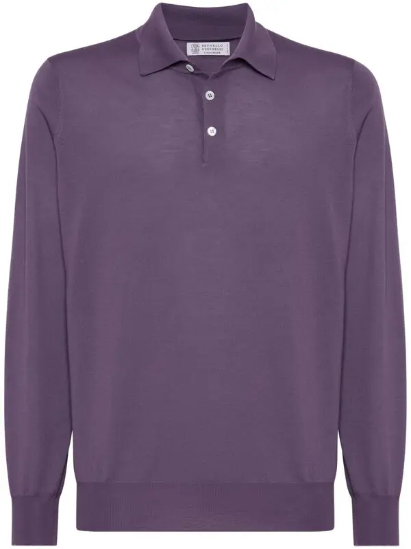 Brunello Cucinelli Polo-collar Cotton Polo Shirt - Purple
