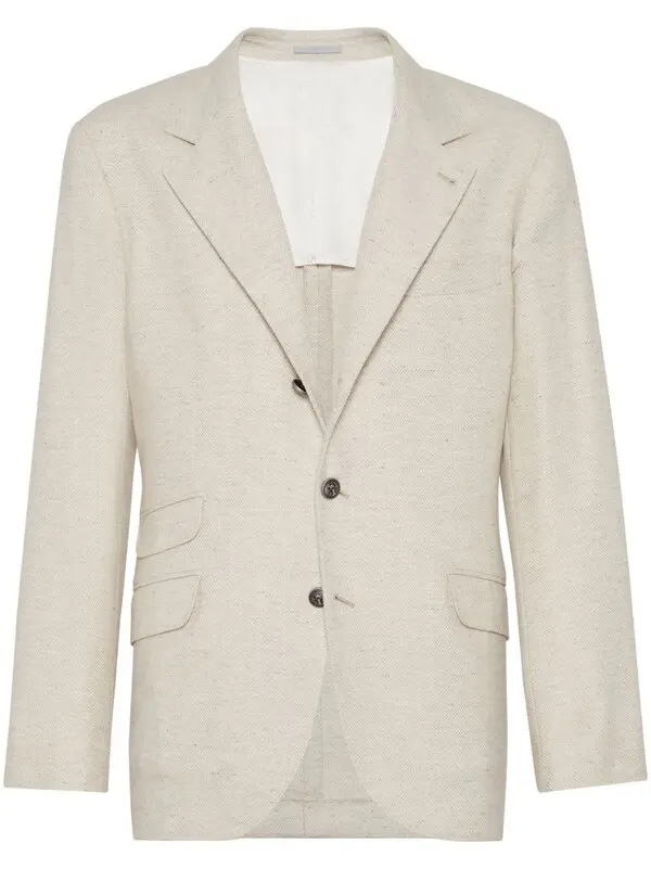 Brunello Cucinelli Single-breasted Herringbone Blazer